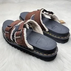 Dr. Martens | Shoes | Dr Martens Myles Faux Fur Platform Sandal Dark ...